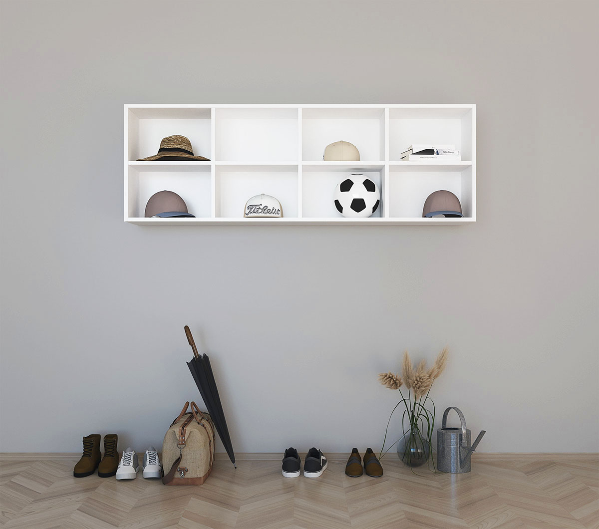 Seinähyllyhylly, 2×2-5×2 lokeroa – Inaria